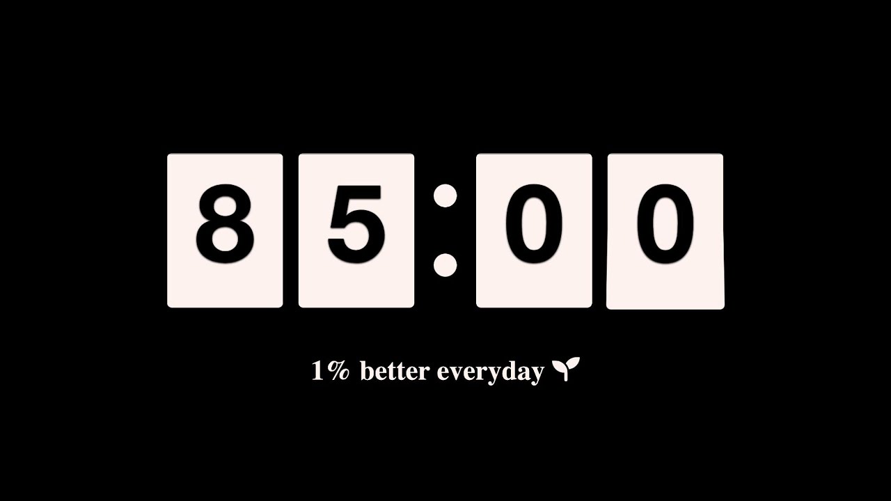85 Minute Timer ⏱️ [No Music- Alert sound at 00:00] - YouTube