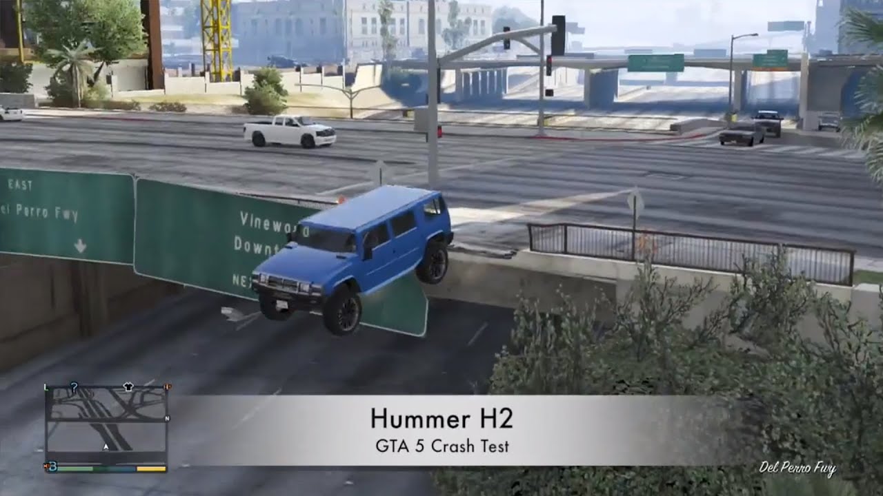 GTA 5 XBOX 360 Hummer H2 CRASH TESTING GAMEPLAY - YouTube