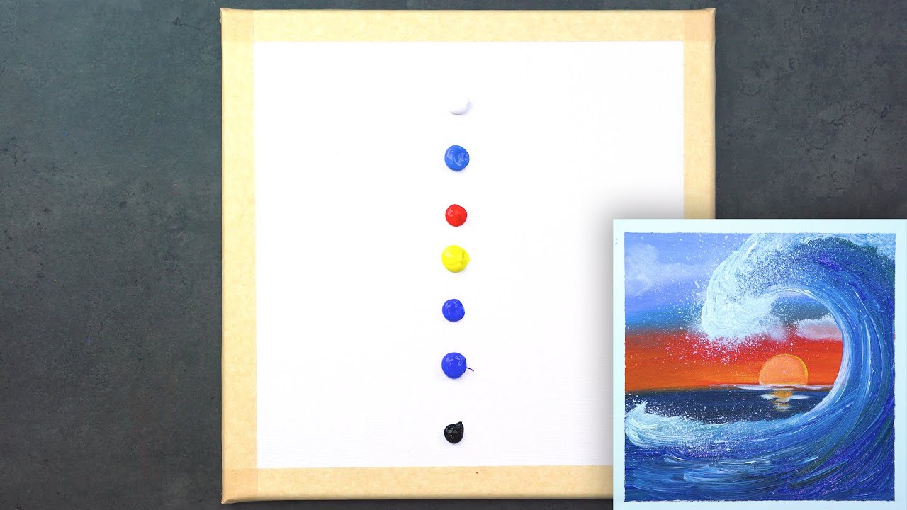 Daily Challenge #105 - Easy Sunset Wave Painting using a Toothbrush ...