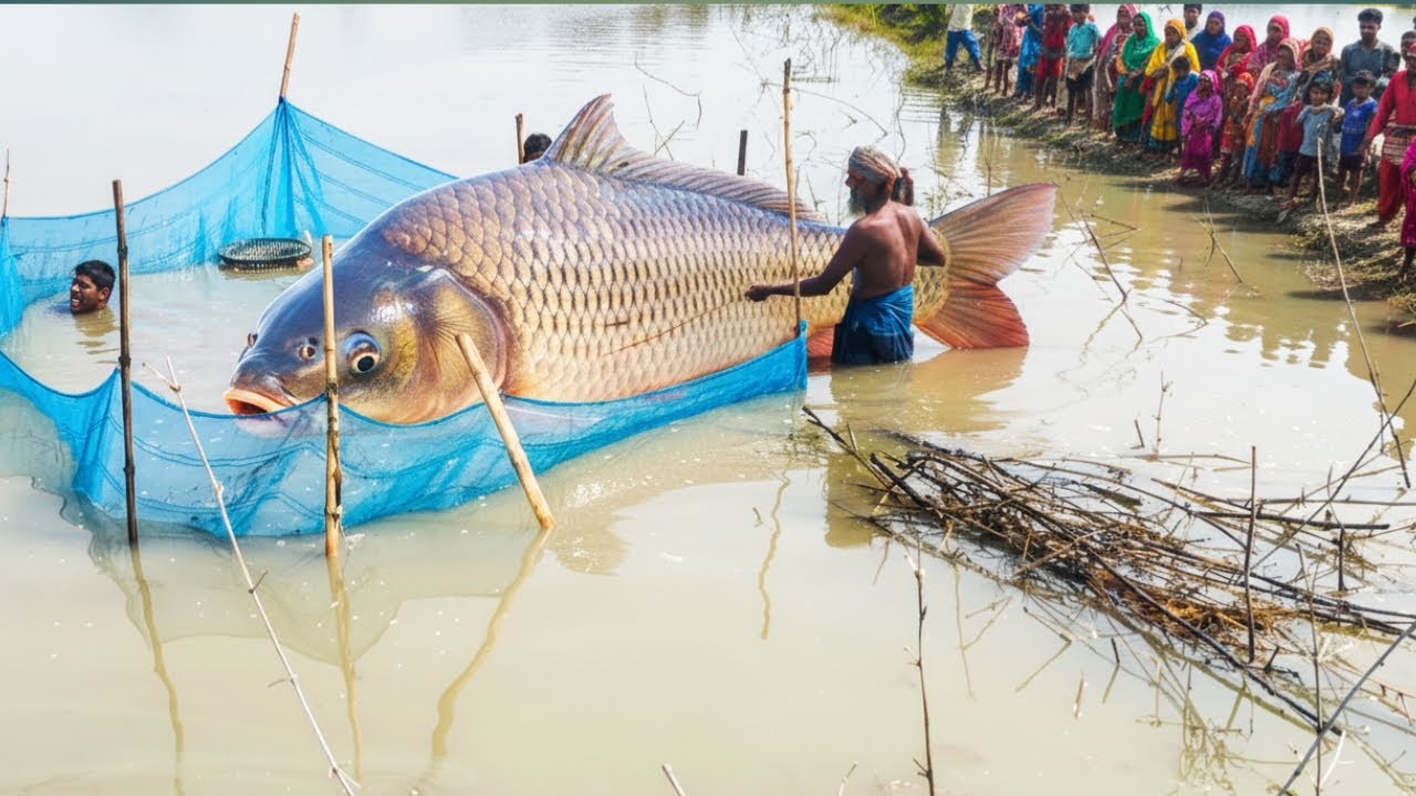 Unbelievable Giant Fish Caught in Traditional Net Fishing | Shocking ...
