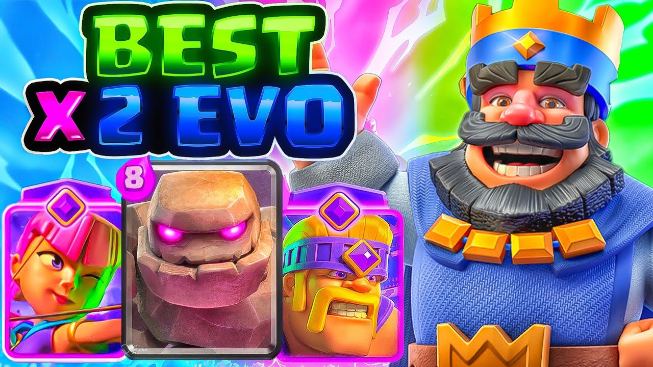THE BEST DOUBLE EVOLUTION META in CLASH ROYALE _ GOLEM EVO ARCHERS ...