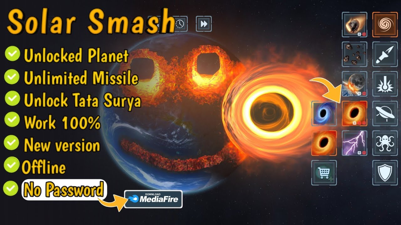 Solar Smash MOD v2.3.4 New version | Unlocked Planet, Unlimited Missile ...