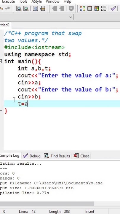 Swapping two numbers | #c++ #codingzone - YouTube