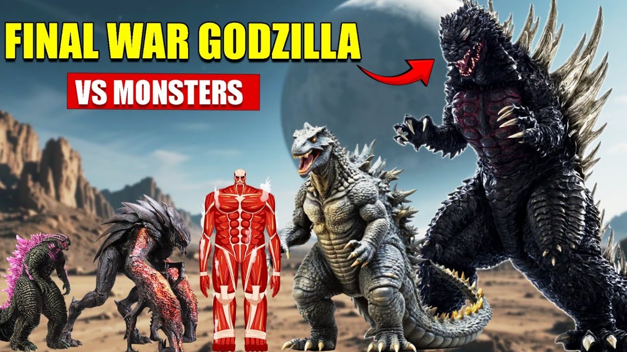 Final war godzilla vs Giant Monsters | 3D Monster Size Comparison 2025 ...