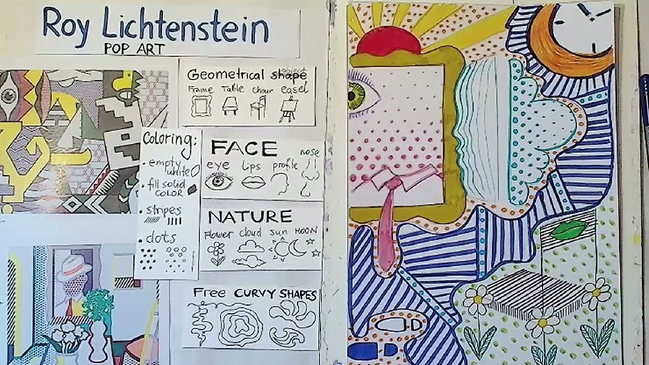 Roy Lichtenstein pop-art [lesson recording] painting for children - YouTube