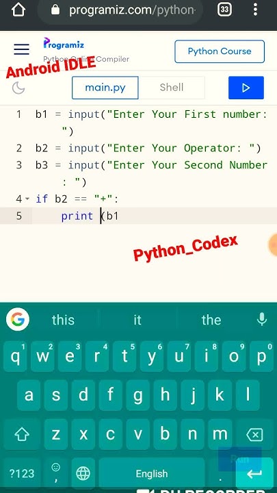 Writing and Running A Python Script With An Android IDLE #coderslife #science #code #coder # ...