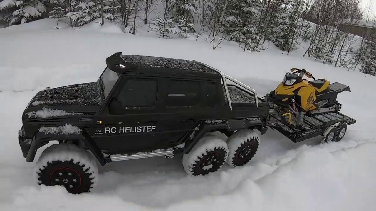 Rc snowmobile skidoo jumping,TRX 6 Mercedes-Benz G 63 AMG run on snow ...