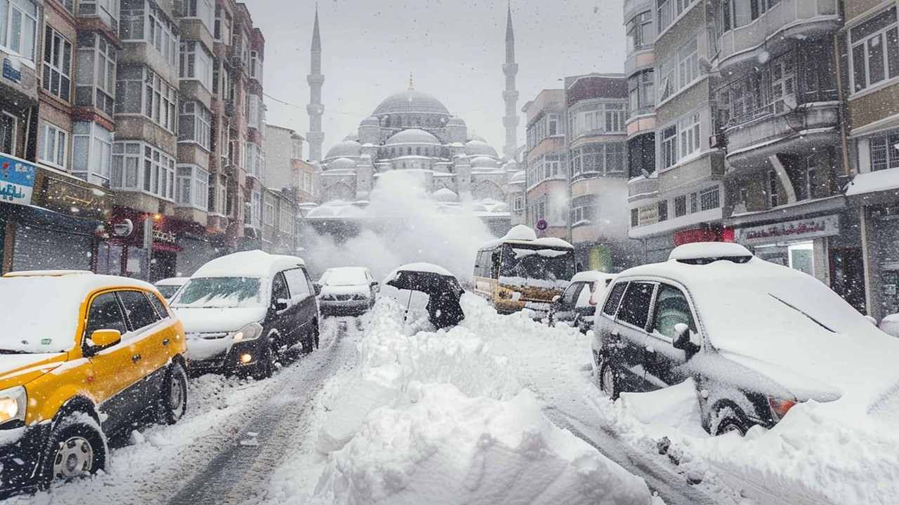 Turkey Today! Snowstorm covers Istanbul and 23 provinces: сars under ...
