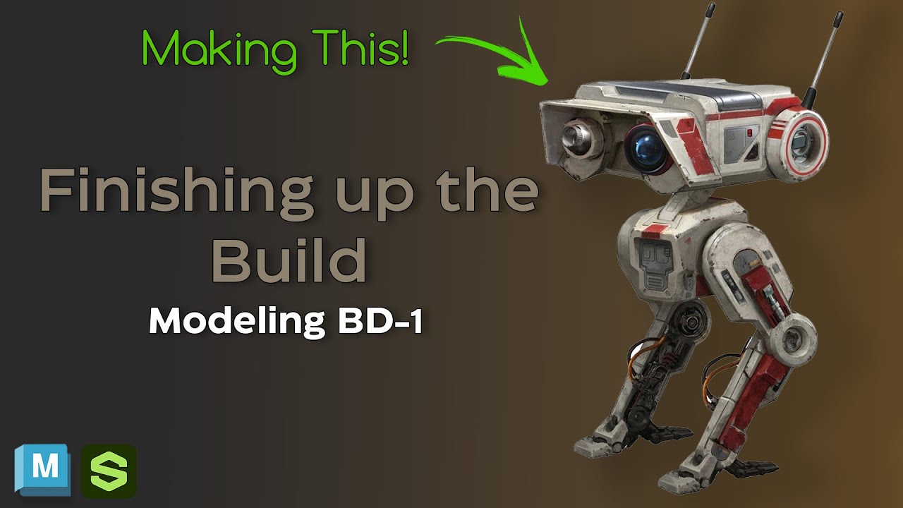 🔴 LIVE - Finishing up BD-1 | Hard Surface Character Modeling | BD-1 ...