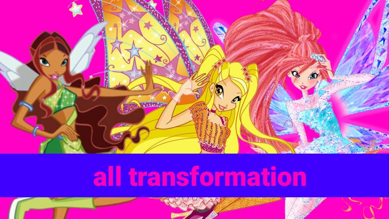 Winx club-all transformation up to tynix[ENGLISH] - YouTube