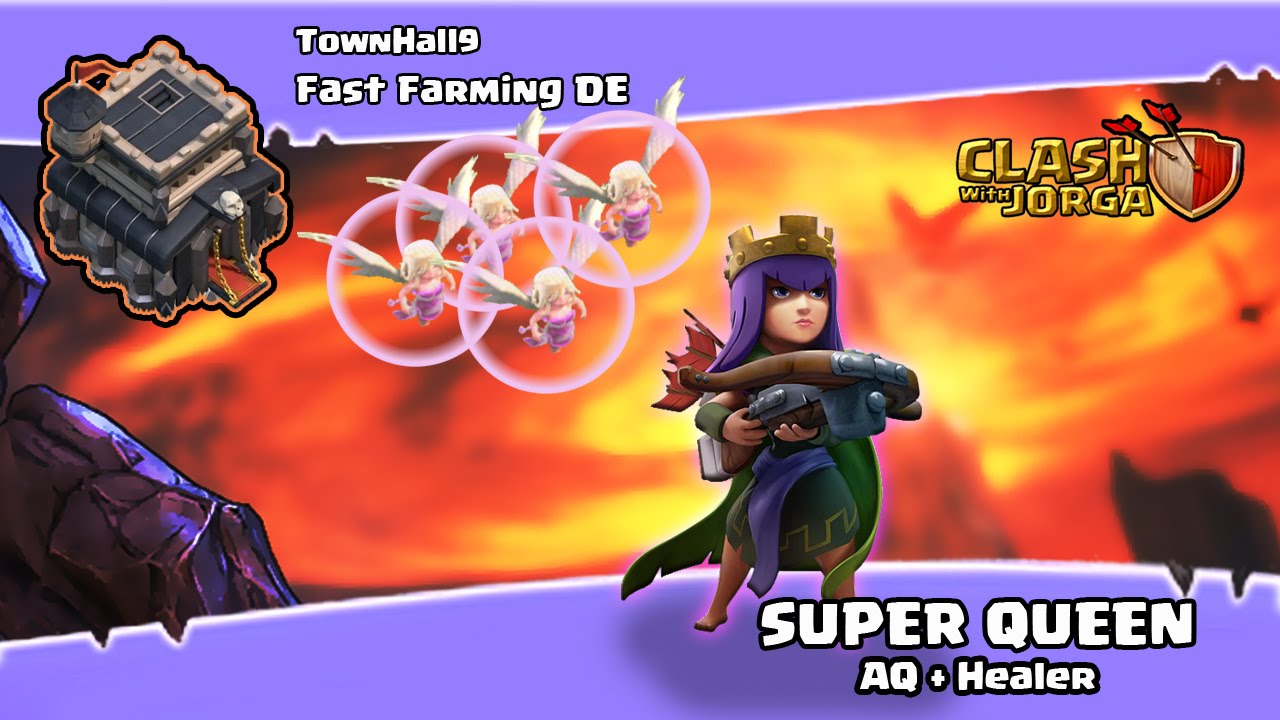Clash Of Clans - Fast Farming DE | Queen Walk | Archer Queen + Healer ...