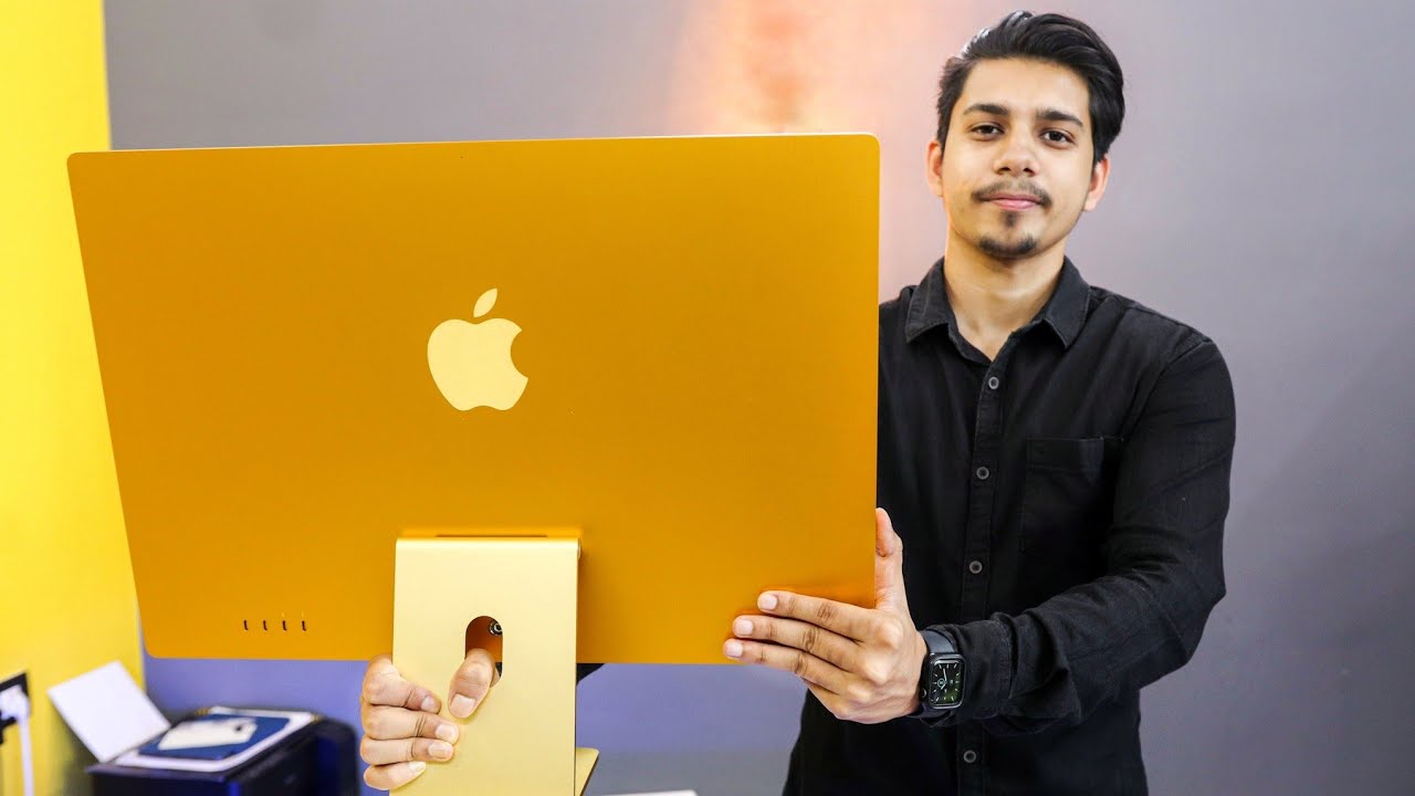 My New M1 Imac Yellow INDIA Unboxing Hindi 🔥 - YouTube