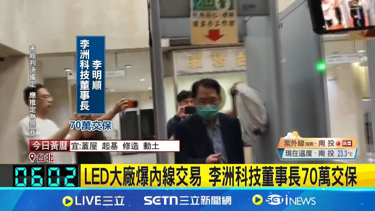 LED大廠爆內線交易 李洲科技董事長70萬交保│新聞一把抓20250528│三立新聞台 - YouTube