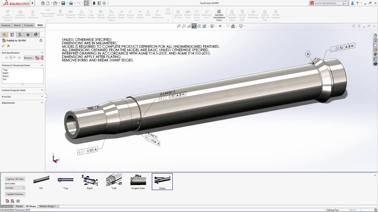Model Based Definition SOLIDWORKS 2019 - YouTube