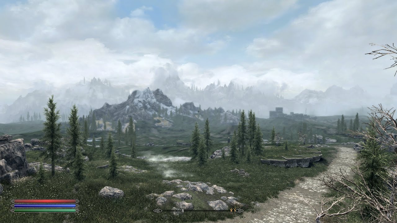 Beautiful Skyrim View from a Tower - YouTube