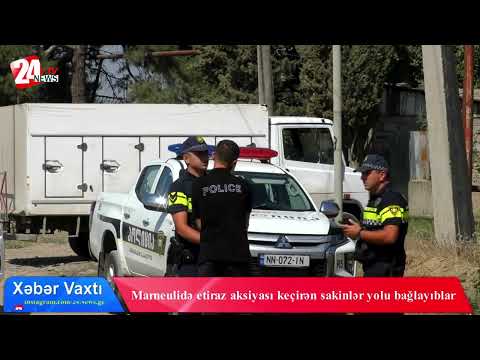 Marneulidə etiraz aksiyası keçirən sakinlər yolu bağlayıblar