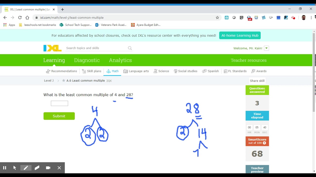 8th Grade IXL Least Common Multiple 2QK - YouTube
