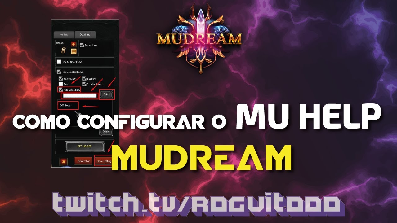 Como configurar o Mu Help no Mudream - Ataque automático - YouTube