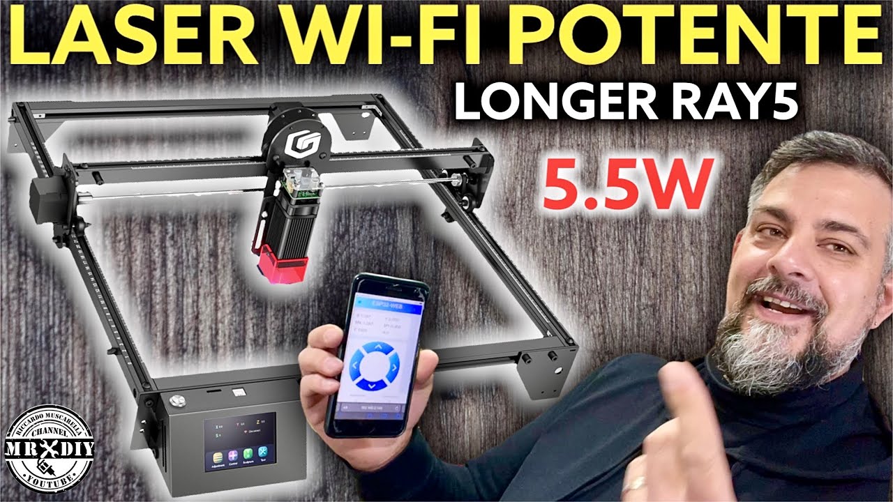 Il primo incisore laser WI-FI LONGER RAY 5. 5W 5.5W. Taglio legno con ...