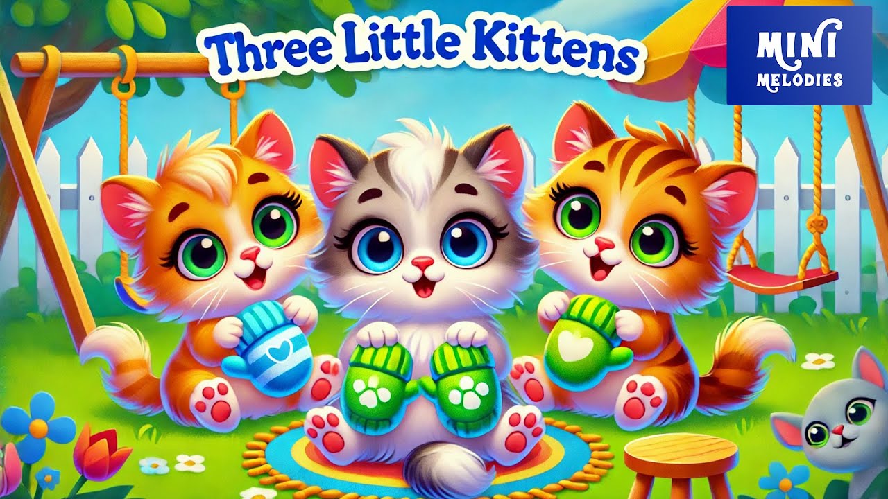 Three Little Kittens - The Mitten Adventure! 🌟 |Fun Nursery Rhyme for ...