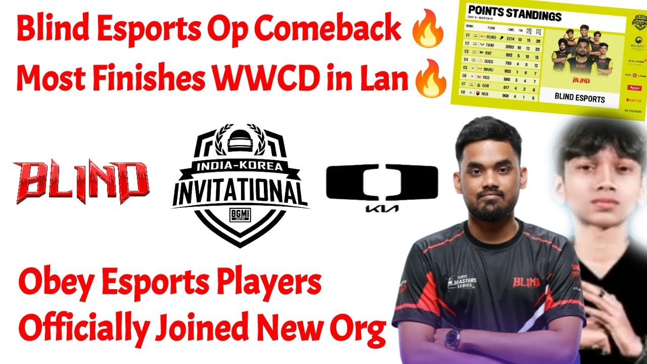 Blind Esports op Comeback 🔥| Most Finishes WWCD in india vs Korea Lan🔥 ...