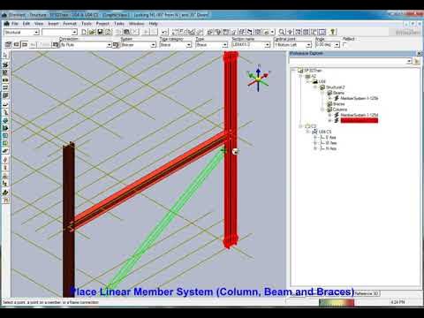 SP3D # 01 Linear Member Systems Column, Beam and Braces - YouTube
