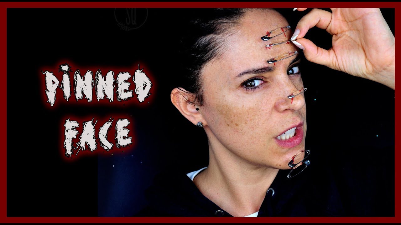 Pinned face special effects makeup for Halloween | Silvia Quiros - YouTube