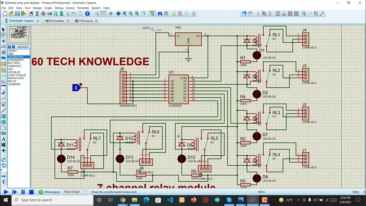 7 Channel Relay Module pcb | | Proteus - YouTube