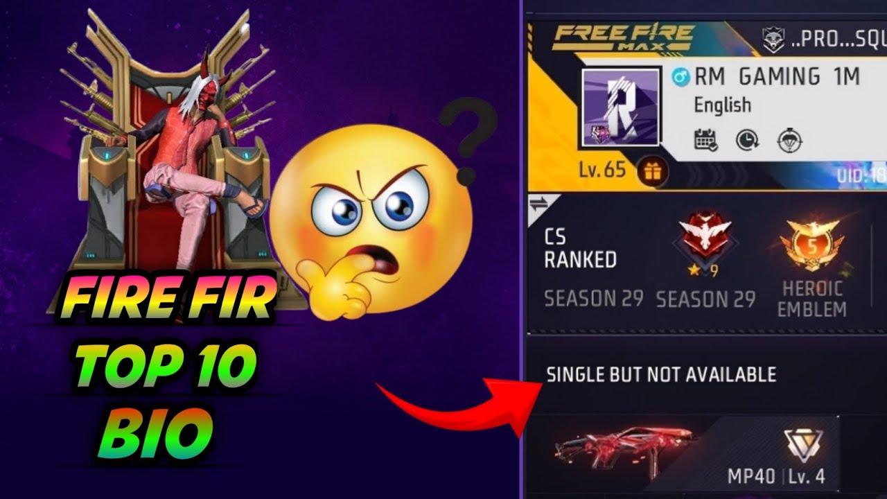 Best Free Fire Bio Ideas (Funniest + Coolest + Unique!) - YouTube