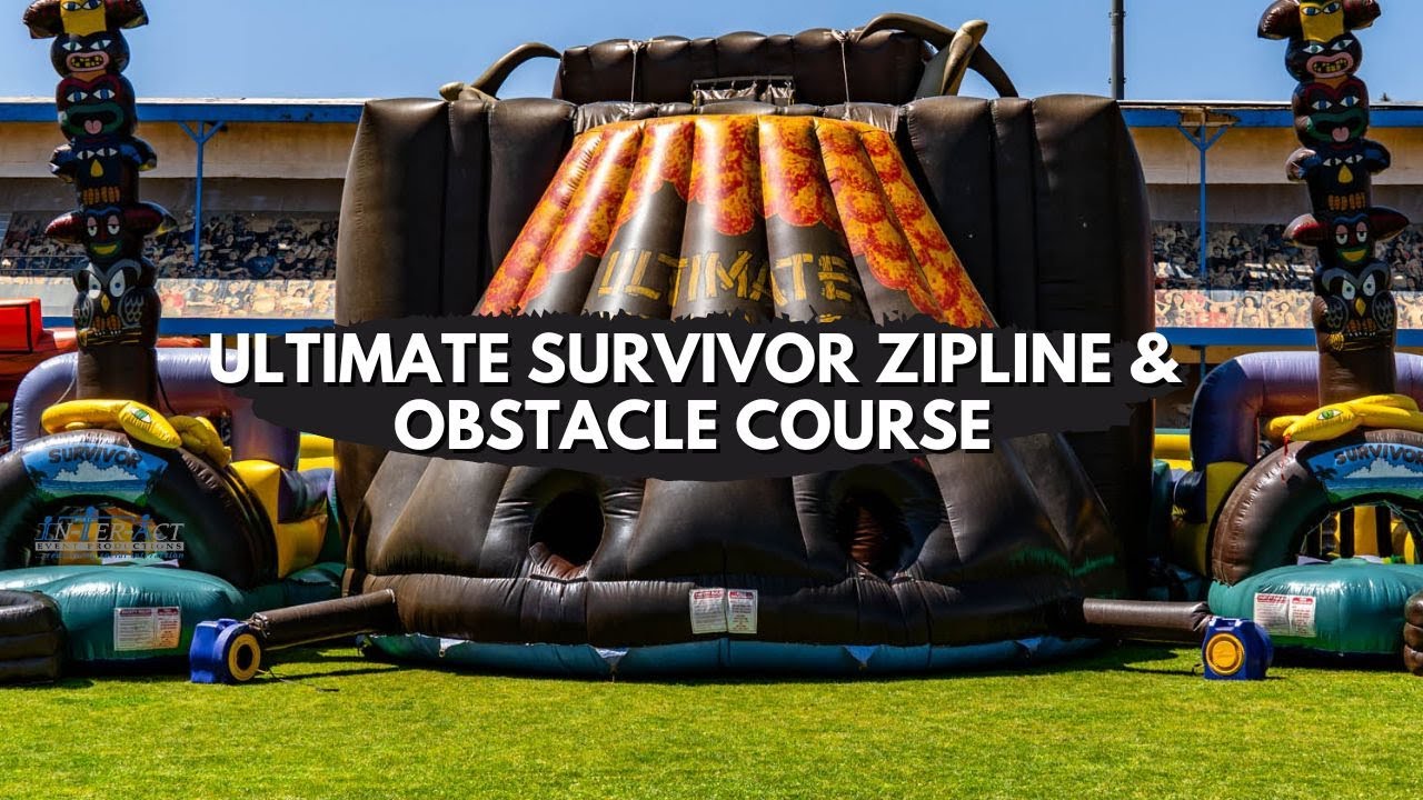 Ultimate Survivor Inflatable Zipline Suspension Bridge & Obstacle ...