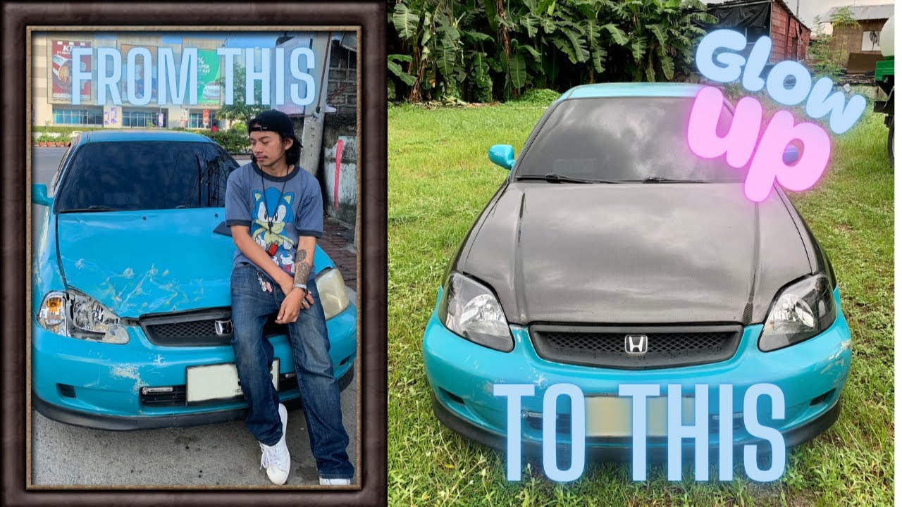 HOW I RESTORED MY CRASHED CIVIC AND UPGRADED TO CARBON FIBER | DIY - YouTube