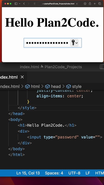 HTML Password Field #SoftwareEngineer #HTML #Code #Programming #Coding #Plan2Code - YouTube