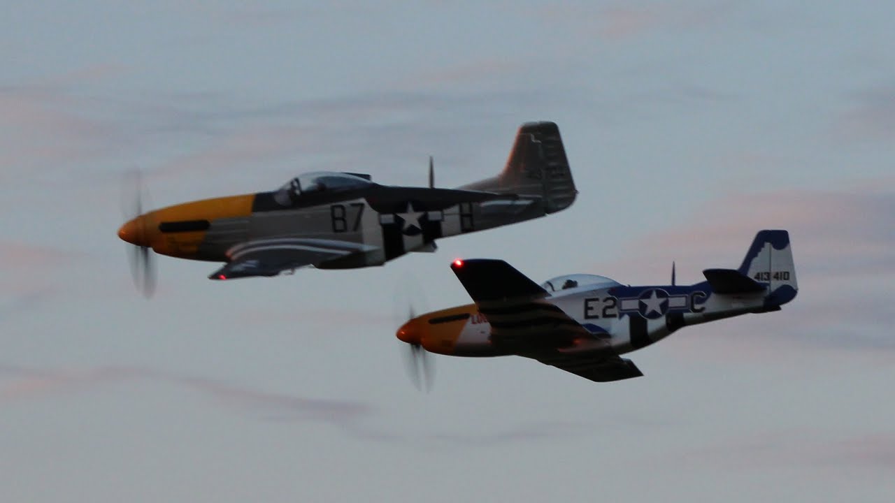 E Flite P-51 1.5m | FMS 1700mm P-51 FORMATION flight at Pioneer field ...