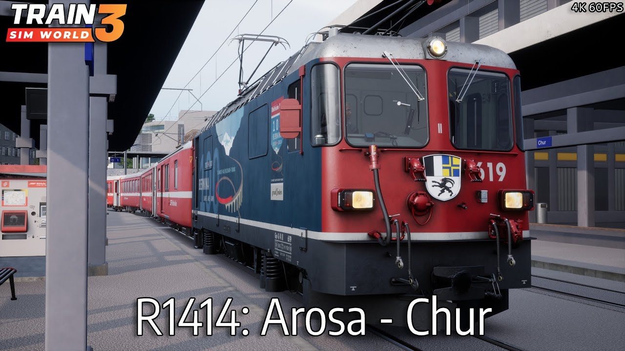 R1414: Arosa - Chur - Arosalinie - Ge 4/4 ii - Train Sim World 3 - YouTube