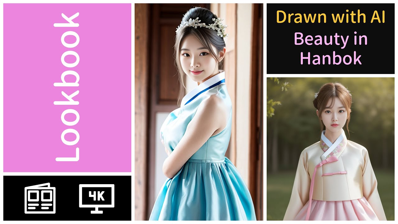 [4K] AI Beauty in Hanbok (Korean Traditional Dress) 한복의 미녀 Lookbook Vol 3 - YouTube