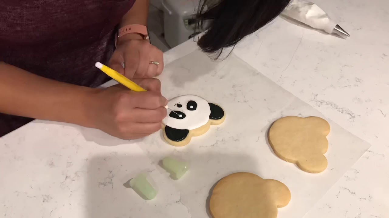 Making Panda Sugar Cookies - YouTube