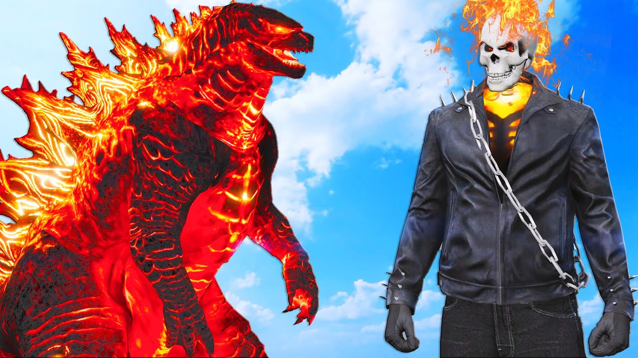 GODZILLA FIRE VS GHOST RIDER - EPIC BATTLE - YouTube