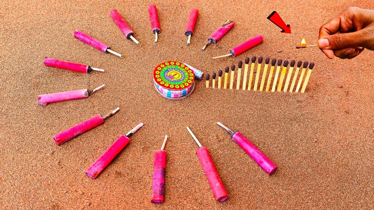 Lot of Small Red Bijli Fireworks And Small Chakri Amazing Experiment 😱 ...