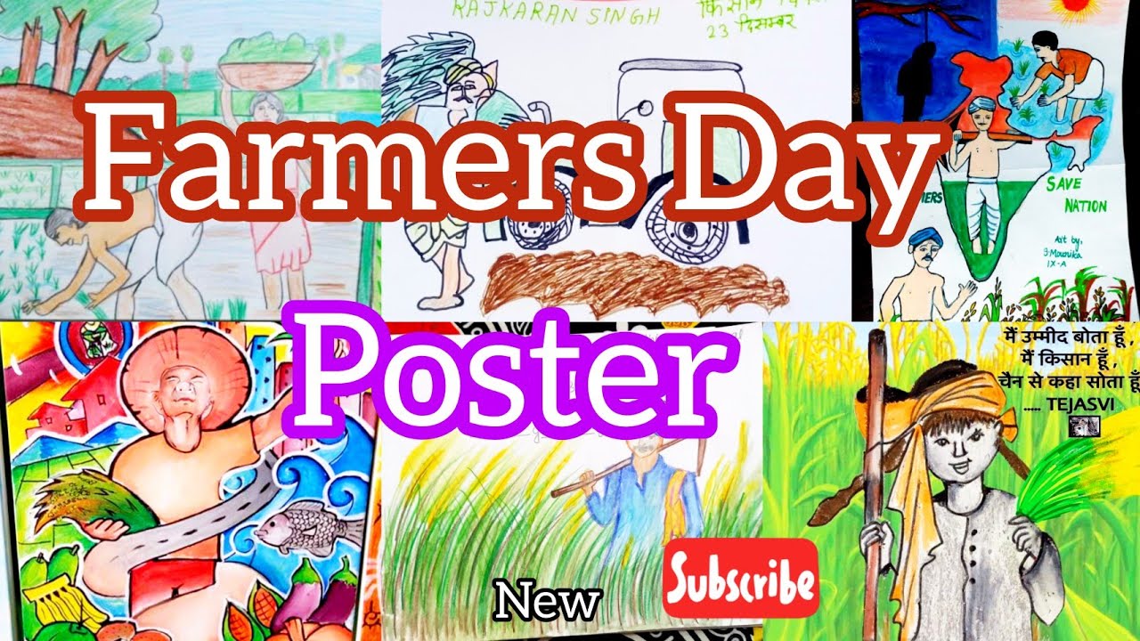 National farmers day poster/kisan diwas poster/farmers day easy ...