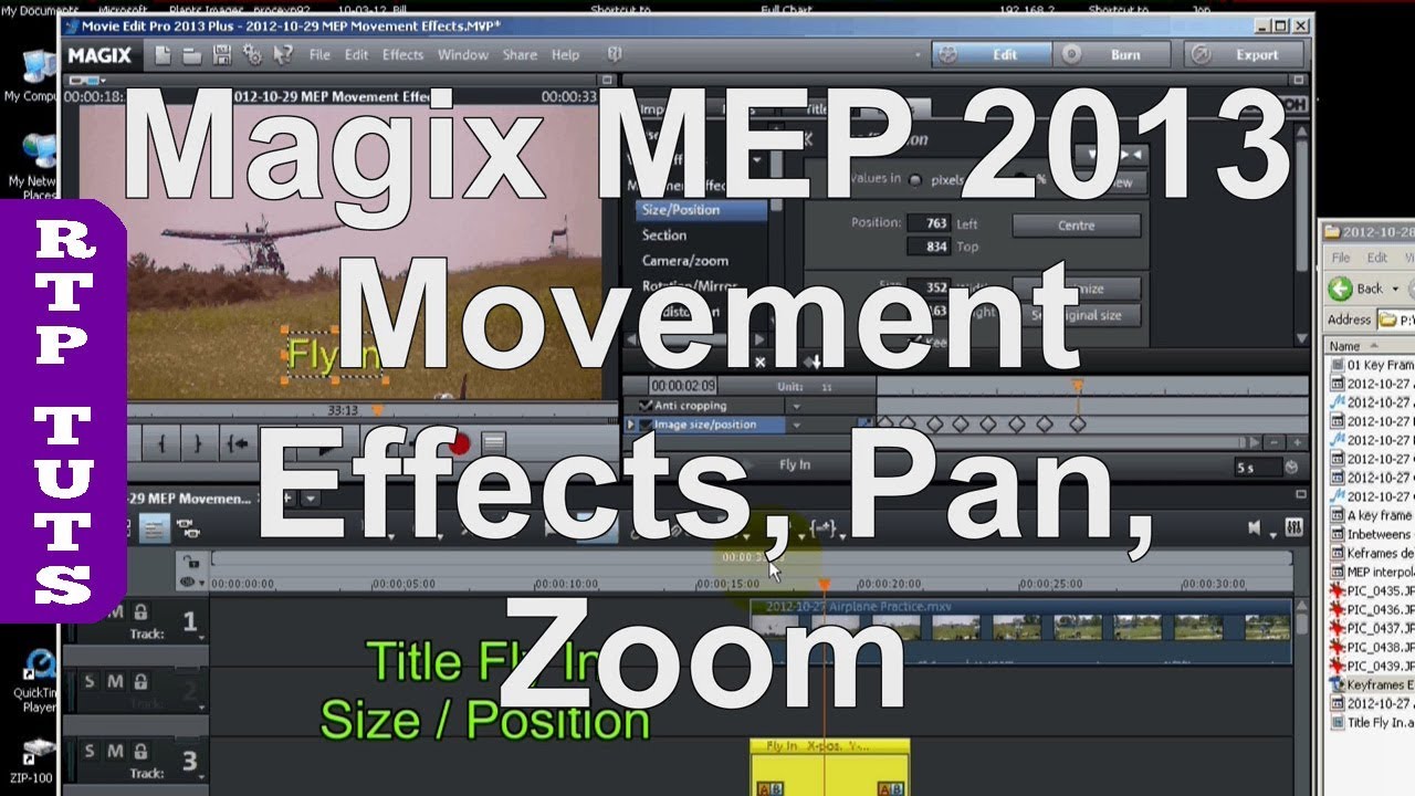 Magix Movie Edit Pro 2013 Tutorial - Movement Effects Pan Zoom Rotation Size Position by key ...
