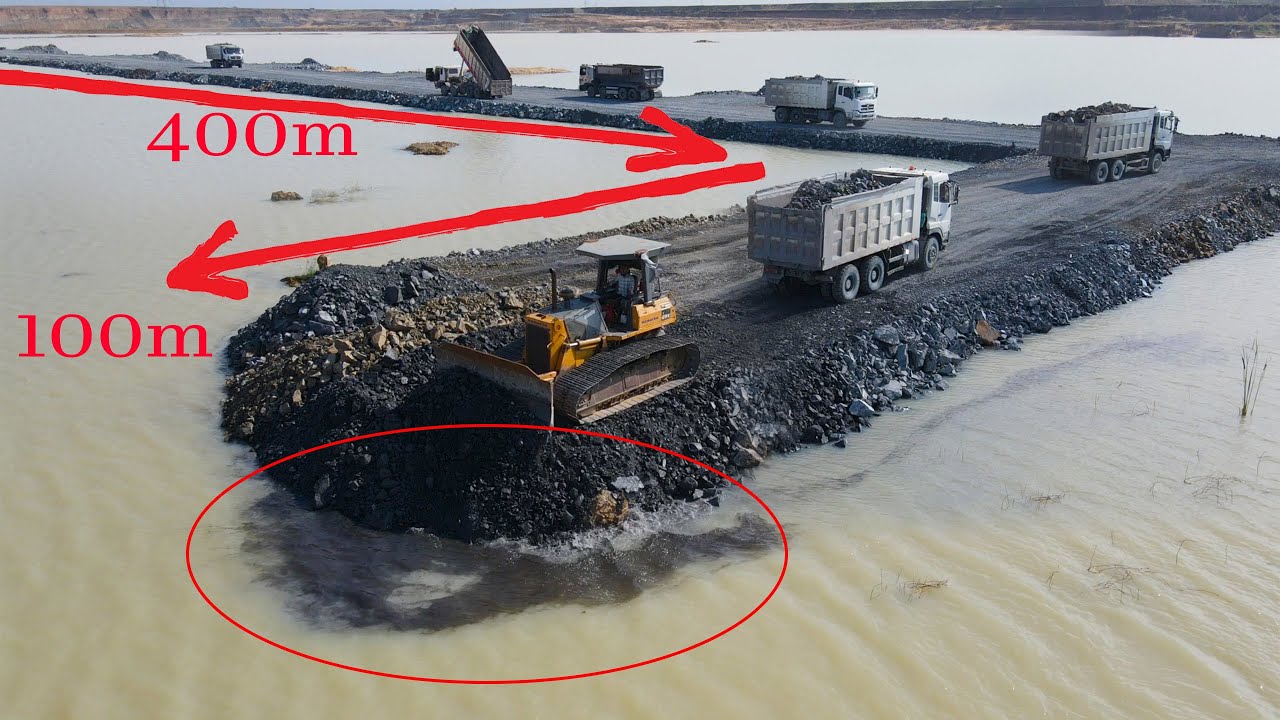 Incredible Great Build Road On Water with Skill Driver Bulldozer ...