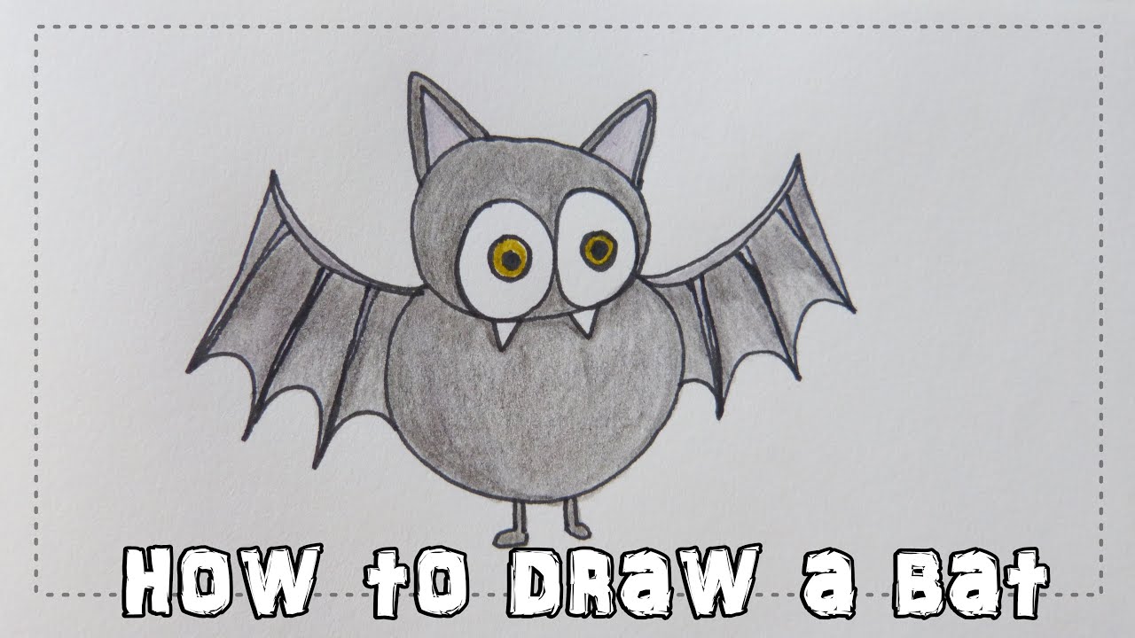 How to draw a bat | Drawing cute animals - YouTube