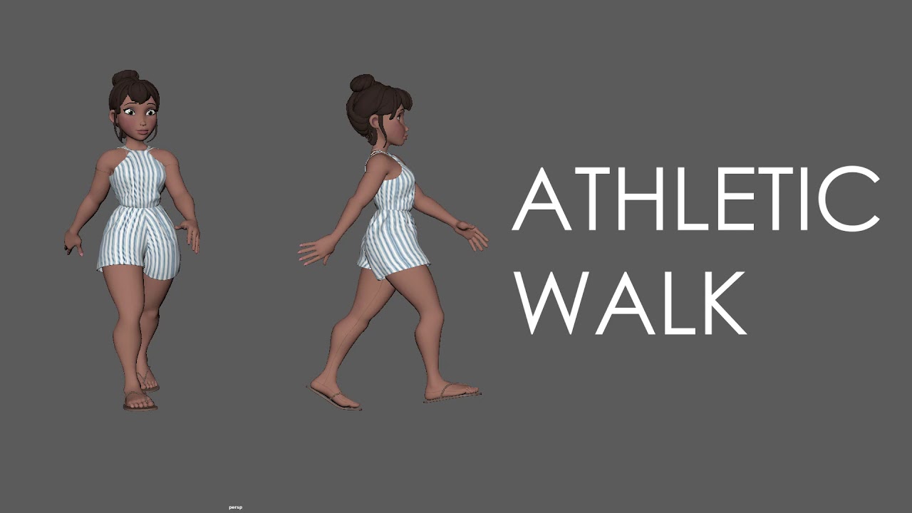 Athletic walk animation. - YouTube