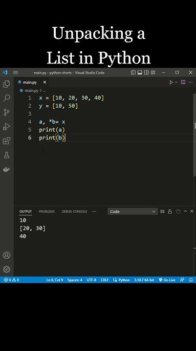 Unpacking A List In Python Youtube