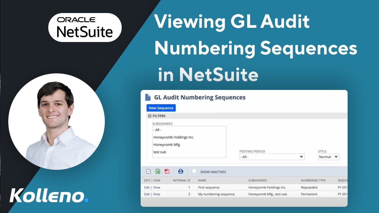 NetSuite Tutorial | Viewing GL Audit Numbering Sequences in NetSuite ...