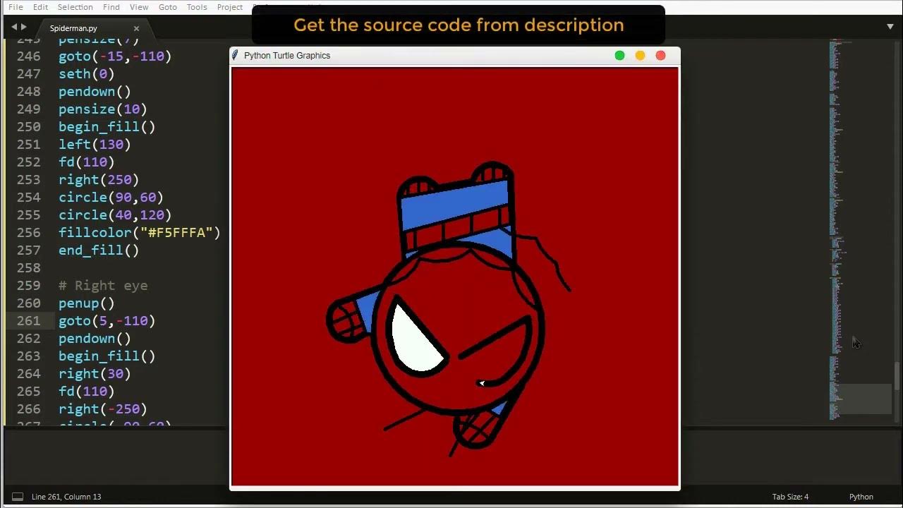 Draw Spiderman Logo With Python Turtle Youtube