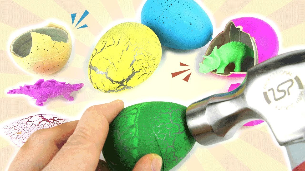 Hatch Dinosaur Eggs with Hammer! Learn Jurassic Cretaceous dinosaurs ...
