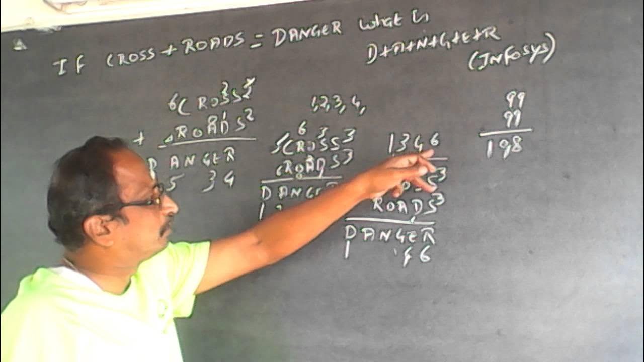 cryptarithmetic verbal arithmetic analytical arithmetic 11 Infosys - YouTube