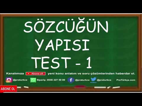 5) Türemiş Birleşik ve Basit Sözcükler Sözcüğün Yapısı Test 1 | Ekrem DURMUŞOĞLU