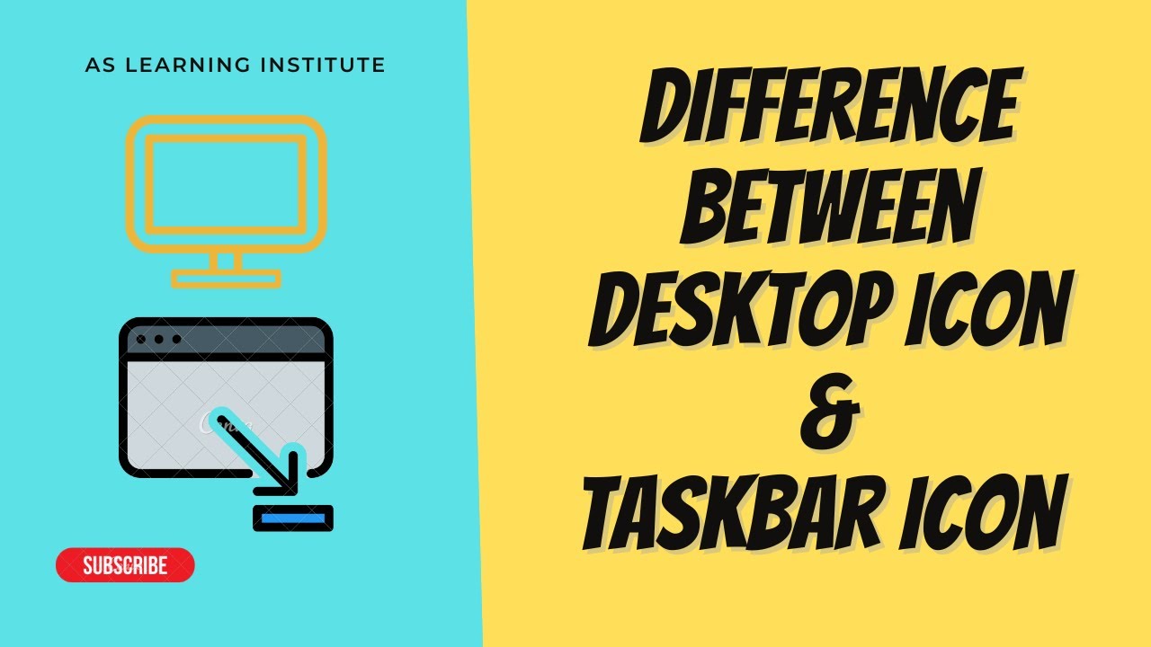 Difference between desktop icon and taskbar icon #desktopicon # ...